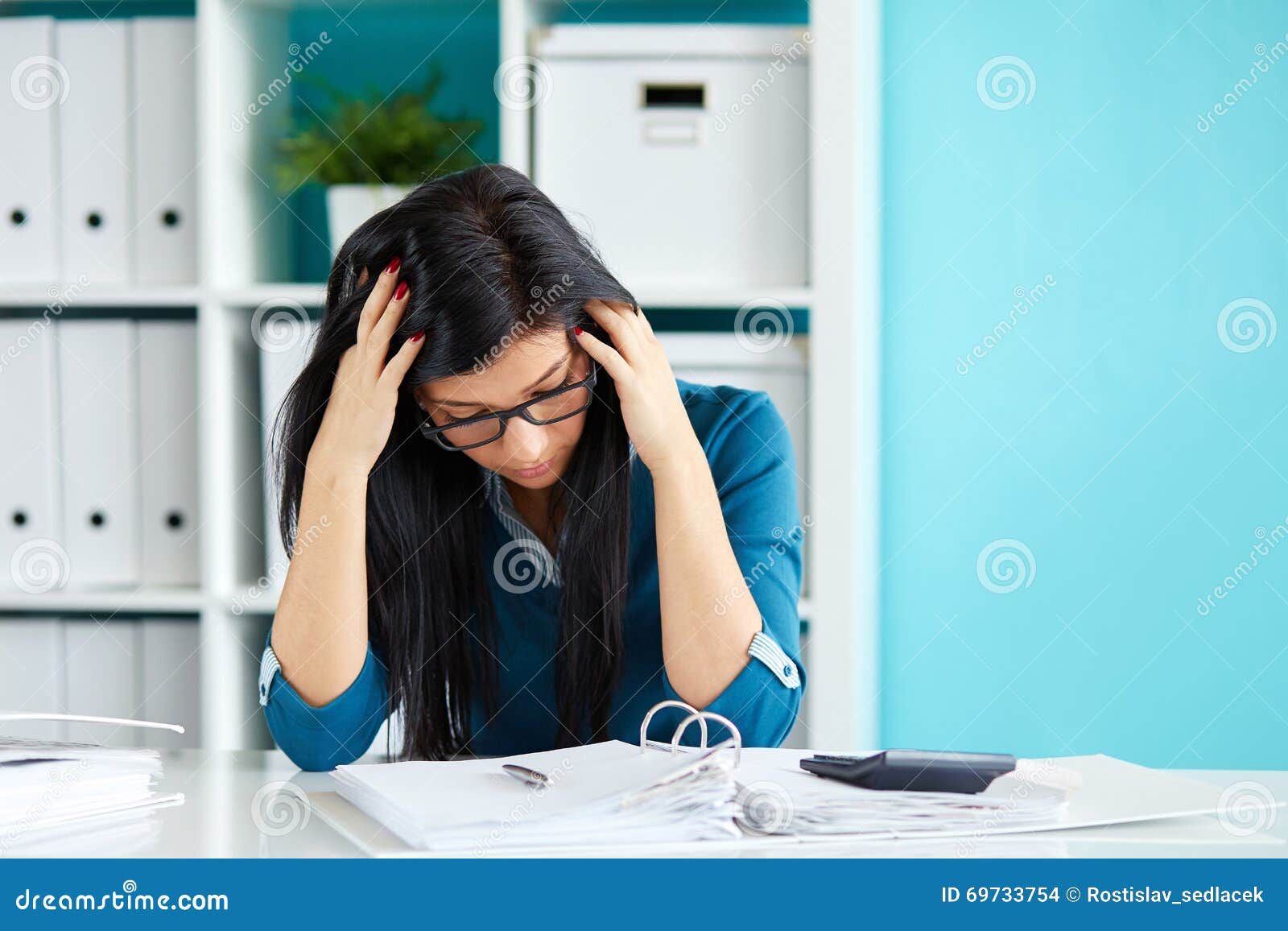 Business Woman Under Stress Stock Photo - Image of frustration, desk ...