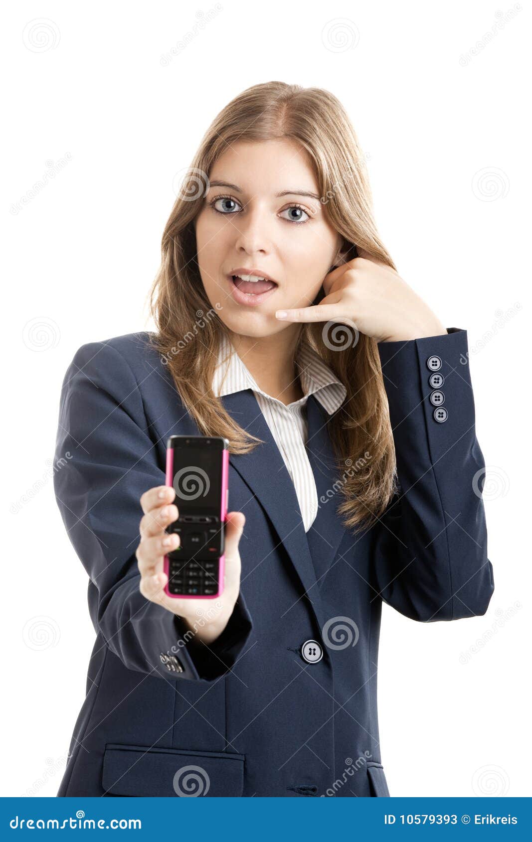 Business Woman Using A Cell Phone Stock Image Image Of Happy