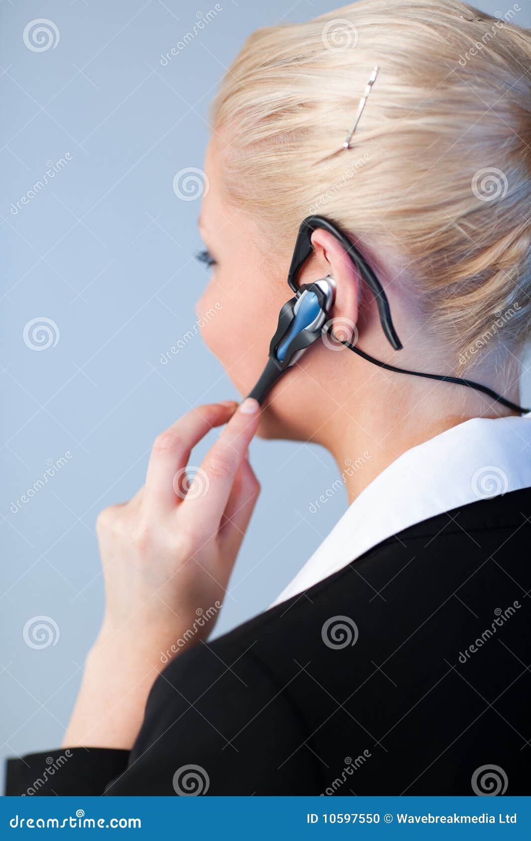 Business Woman Using a Headset Stock Photo - Image of center, isolated ...