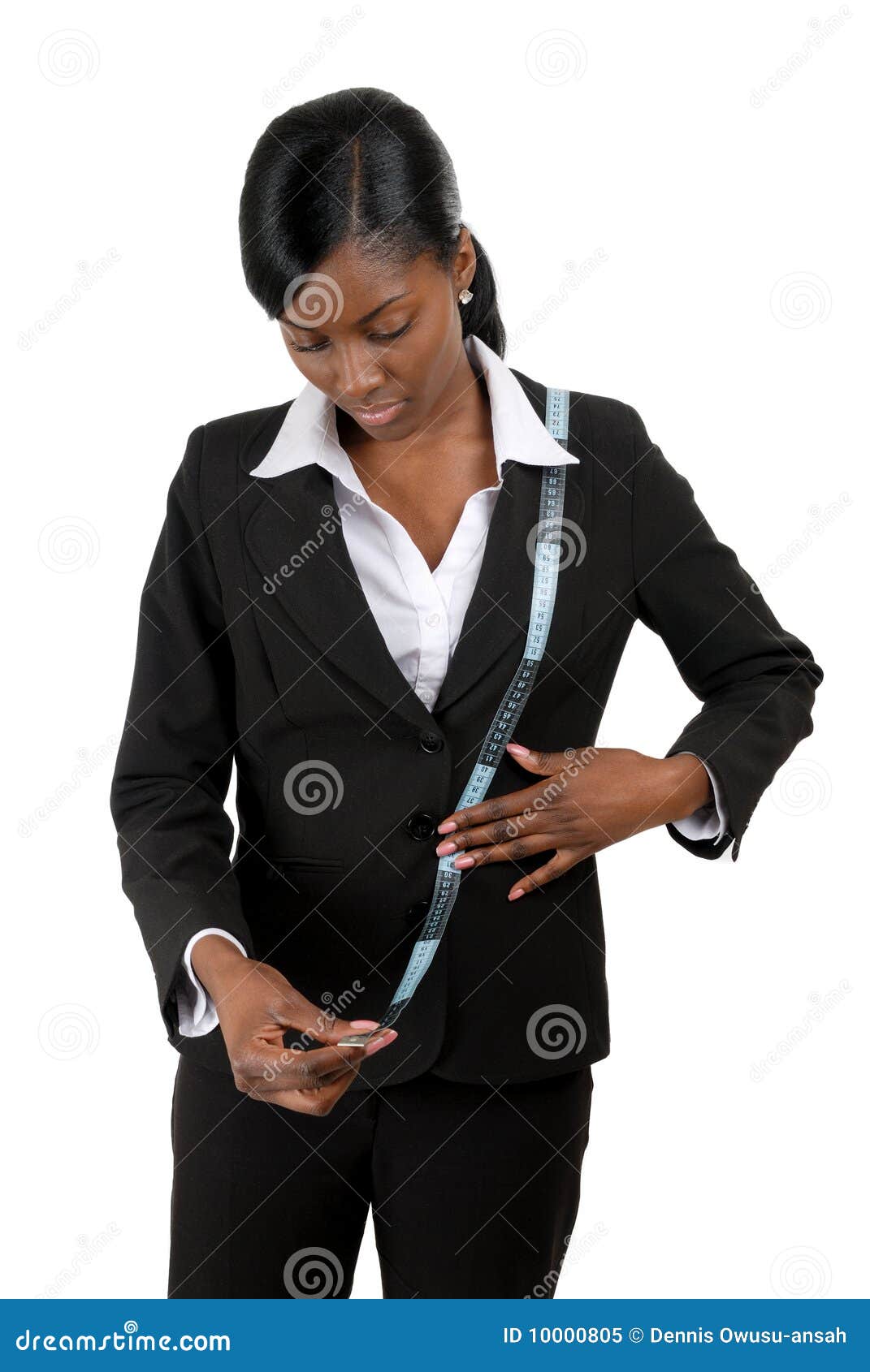 Business Woman Using Measuring Tape Stock Image - Image of business ...