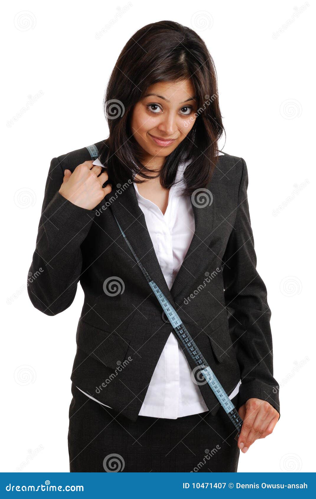 Business Woman Using a Measuring Tape Stock Image - Image of tailor ...