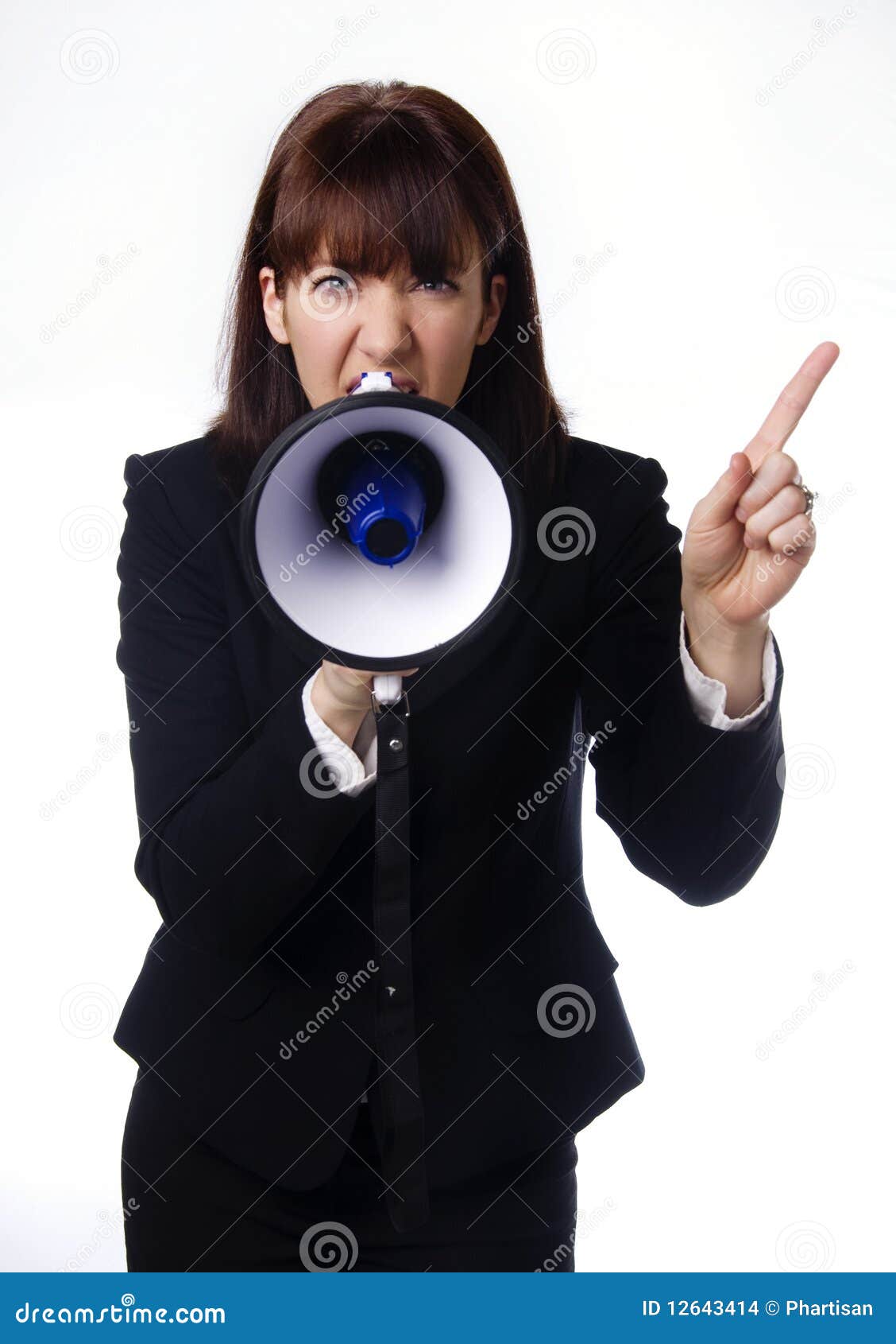 Business Woman Using Megaphone Stock Photo - Image of loudspeaker ...