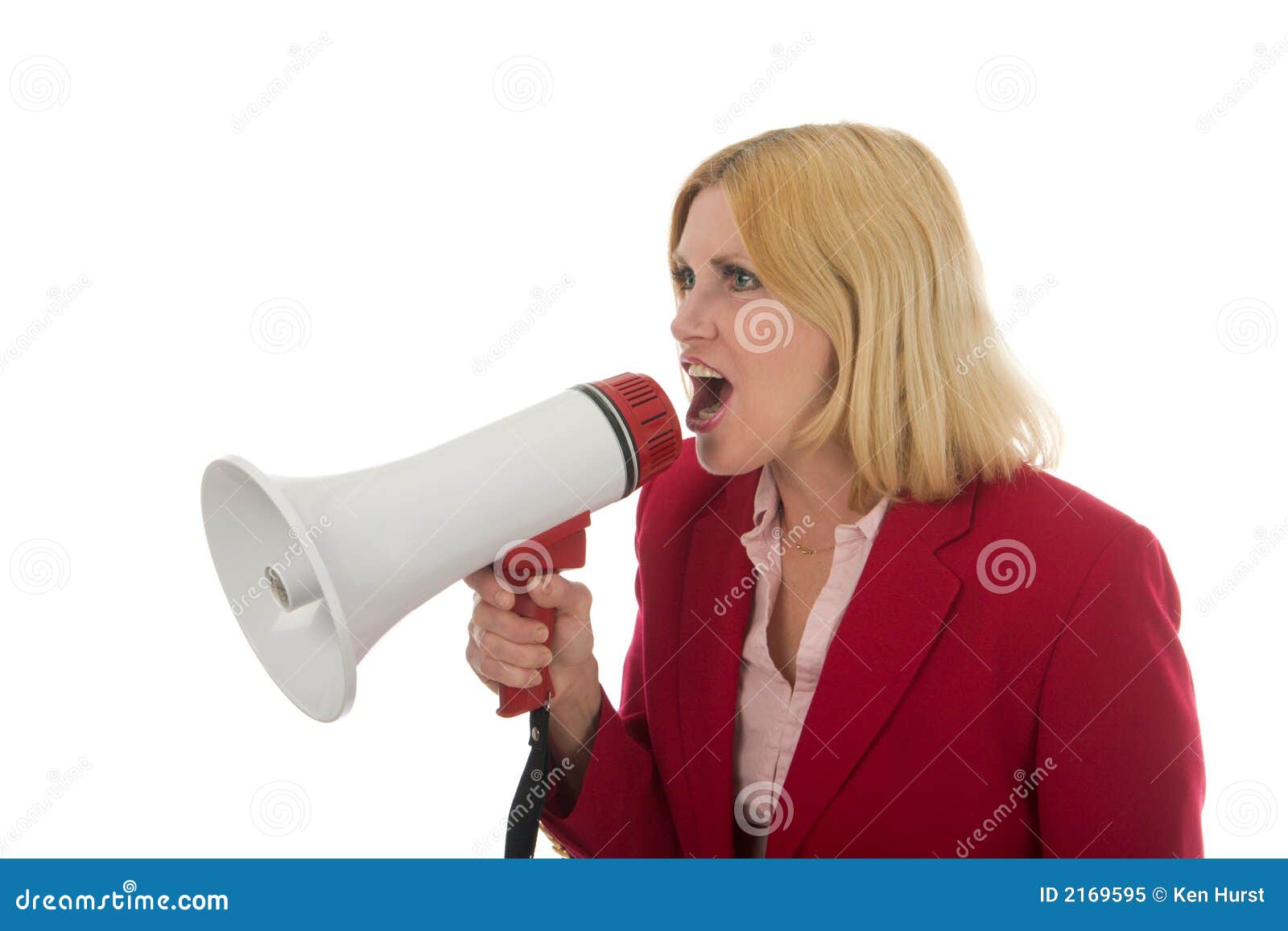 Business Woman Using Megaphone Stock Image - Image of executive, boss ...
