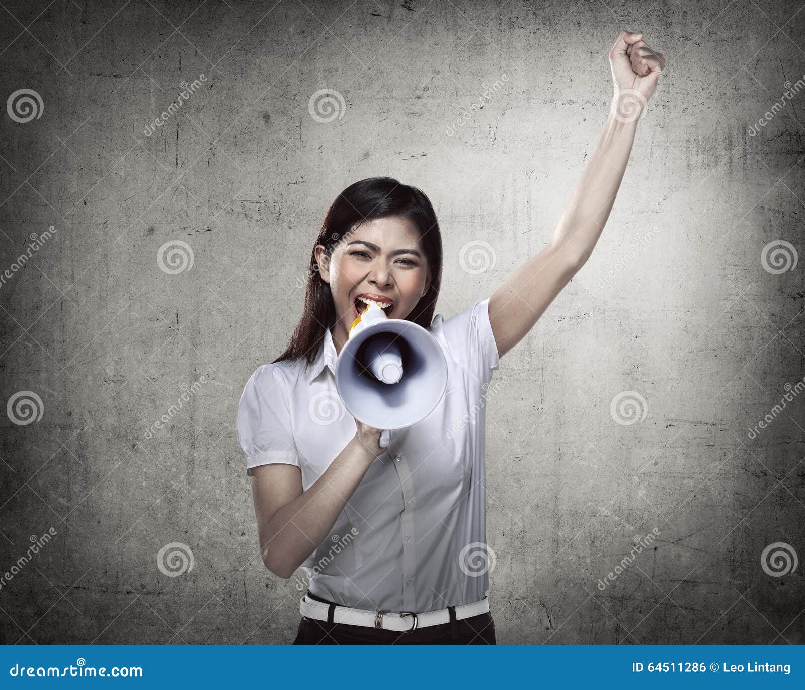 Business Woman Using Megaphone Stock Photo - Image of energetic ...