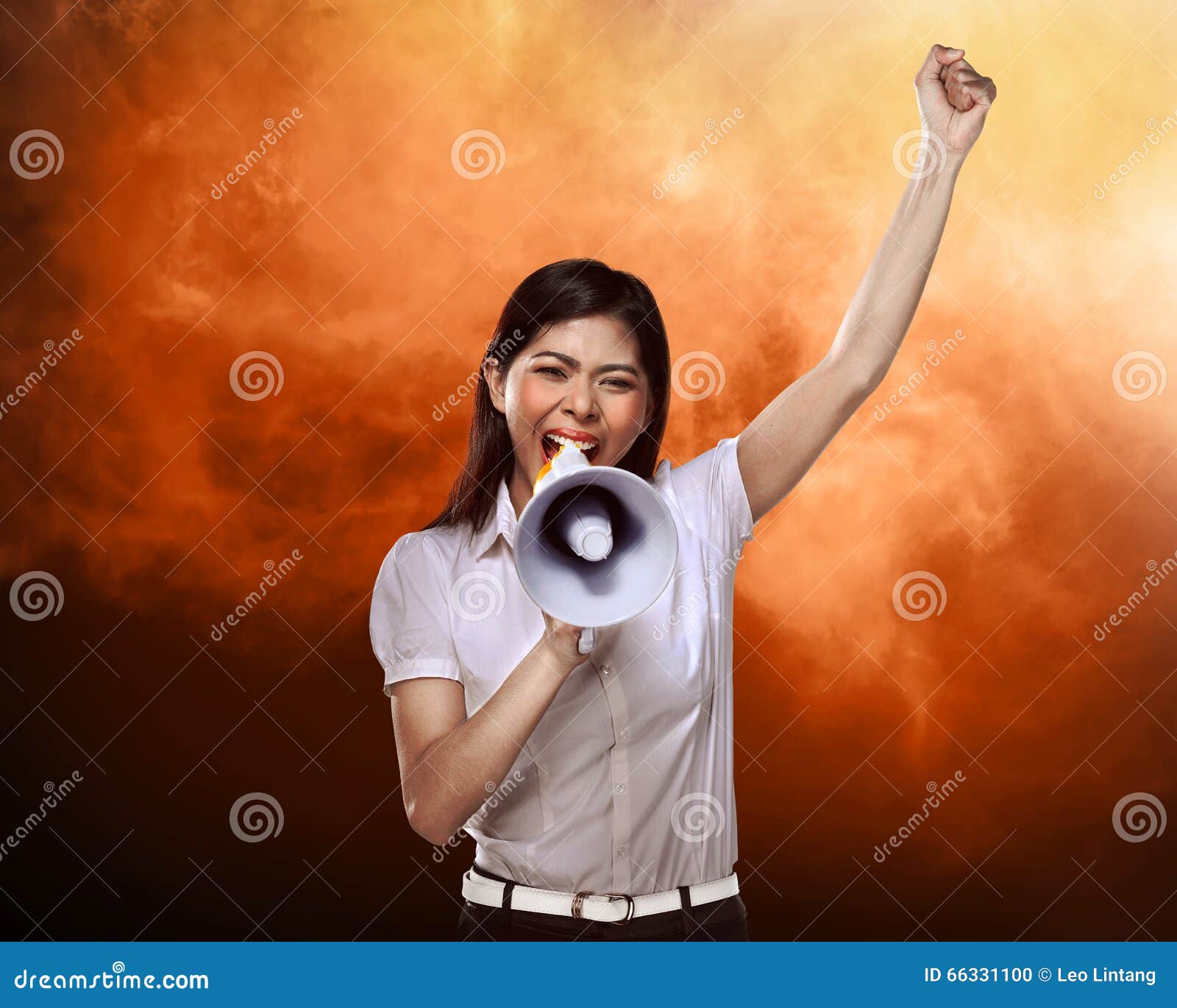 Business Woman Using Megaphone Stock Photo - Image of holding, noise ...