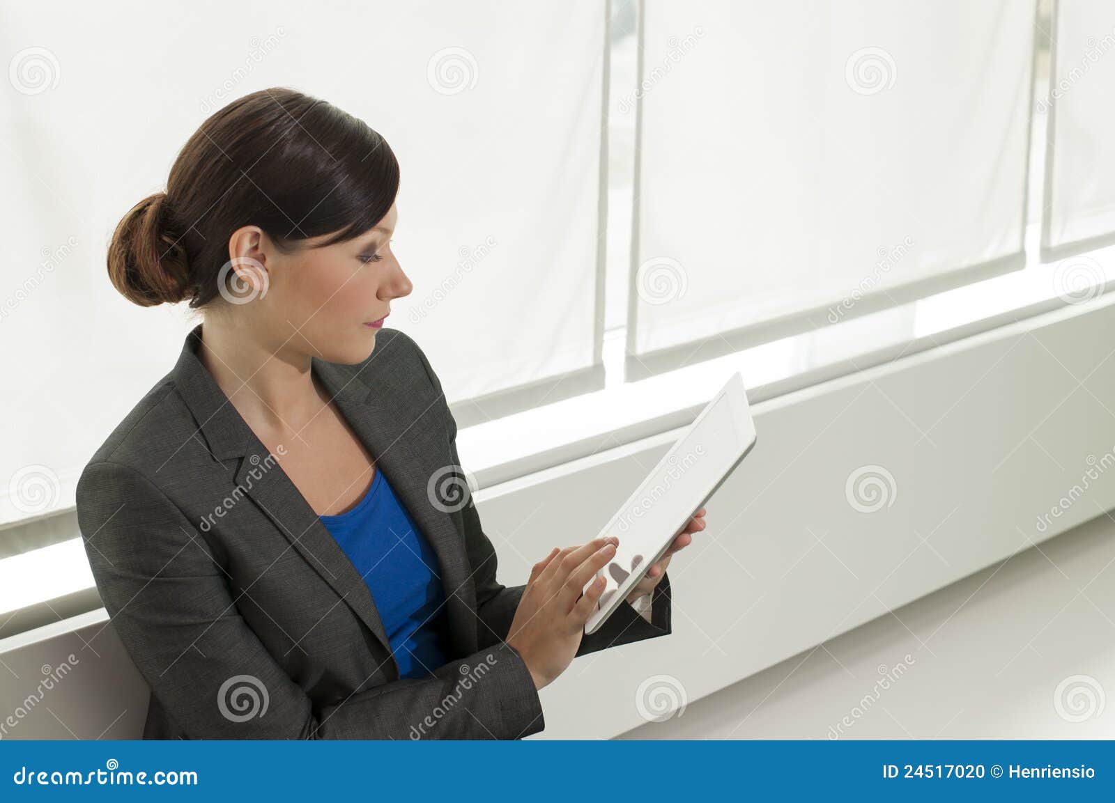Business Woman Using a Tablet Computer Stock Photo - Image of friendly ...