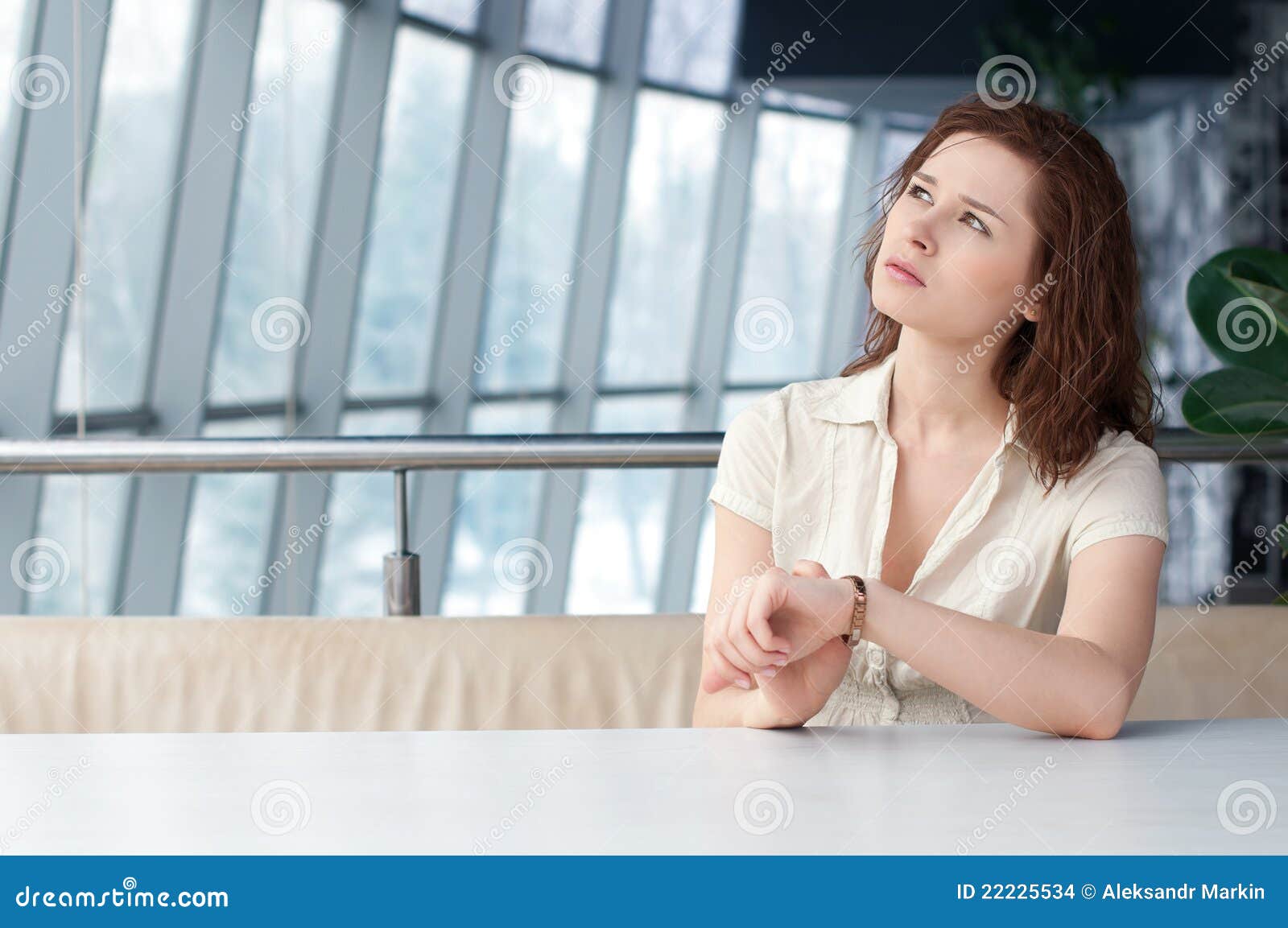 Business Woman with Watch at Office Stock Photo - Image of clock ...