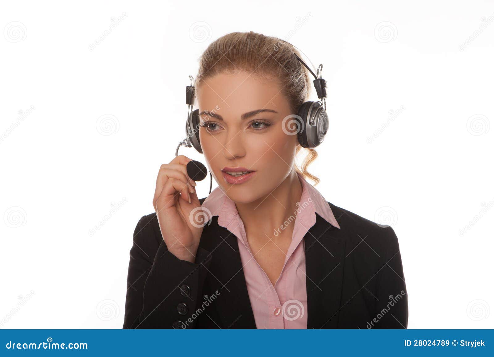 Business Woman Wearing Headset Stock Image - Image of phone, friendly ...