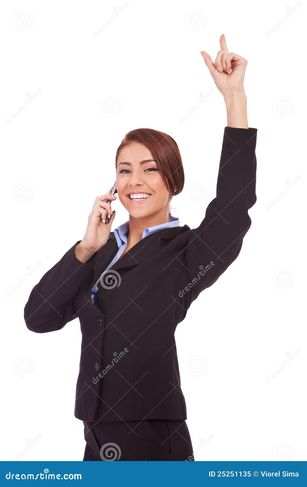 Business Woman Winning on the Phone Stock Image - Image of happy ...