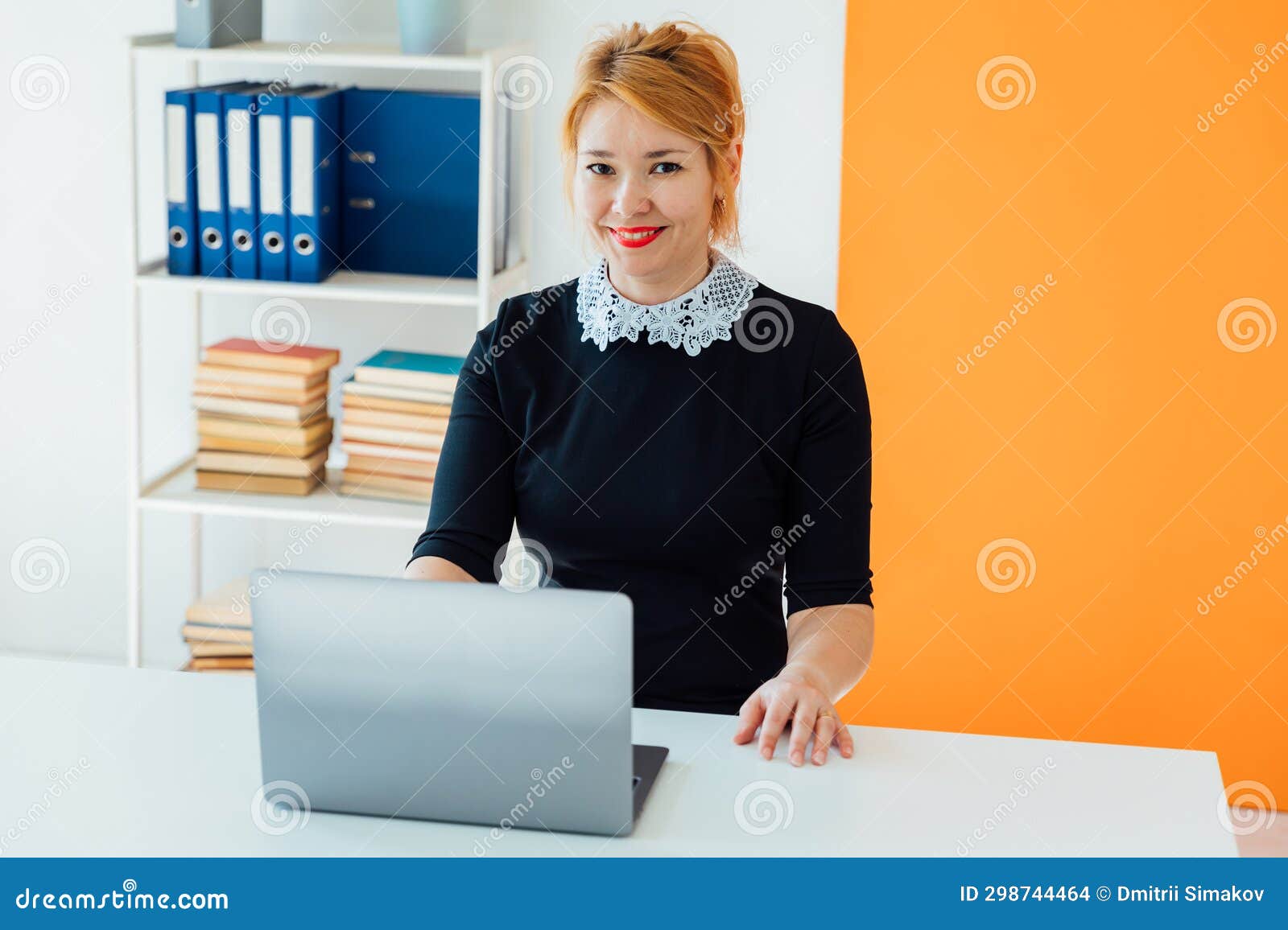 Business Woman at Work in Officeat Computer Stock Photo - Image of ...