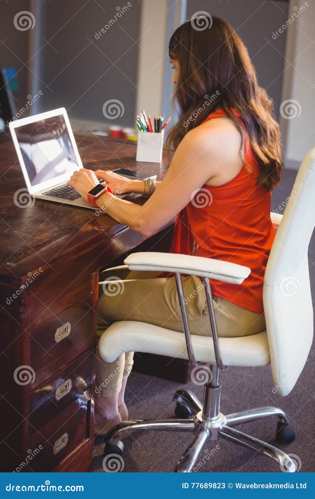 Business Woman Working Alone Stock Image - Image of corporate, sitting ...