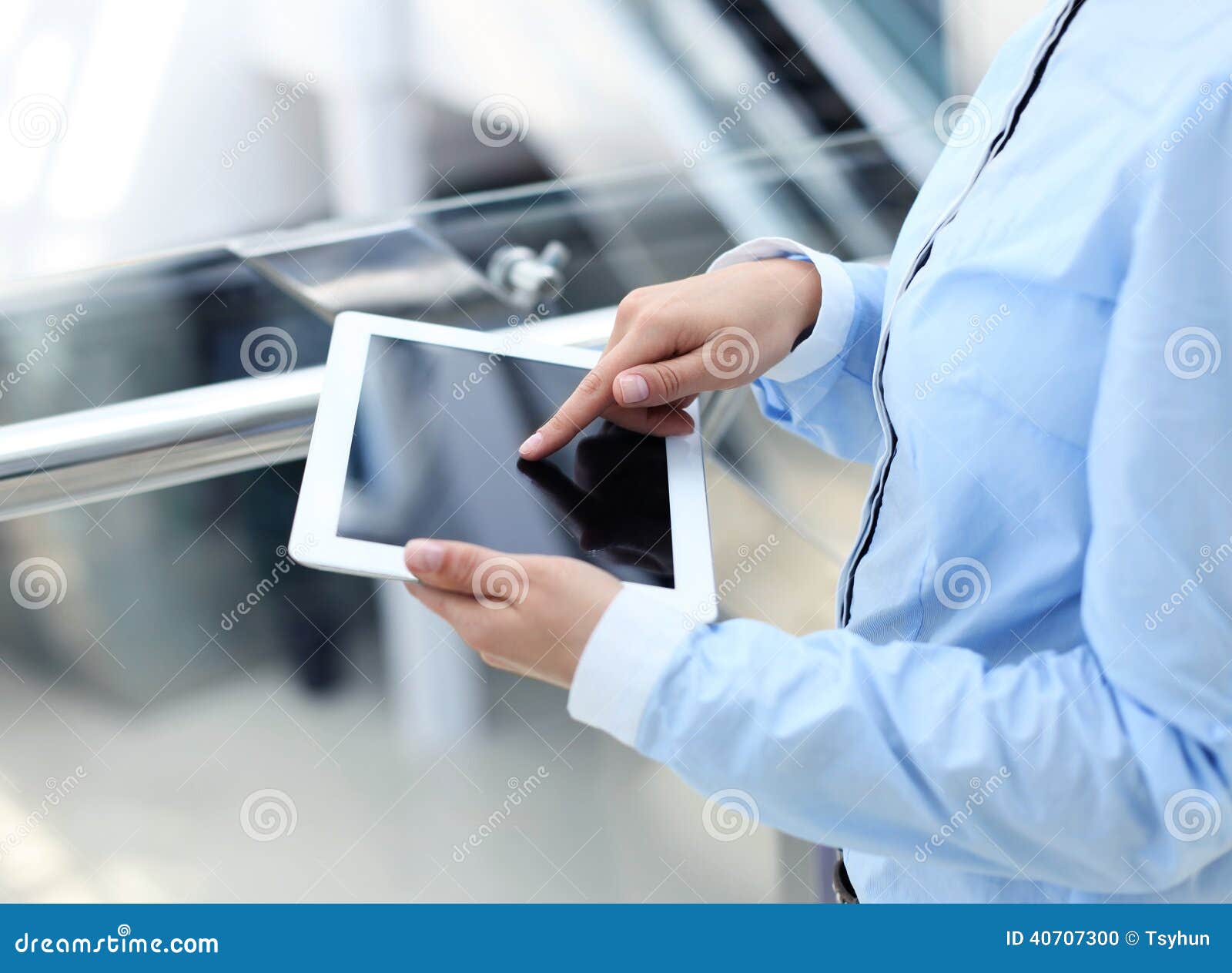 Business Woman Working with a Digital Tablet Stock Photo - Image of ...