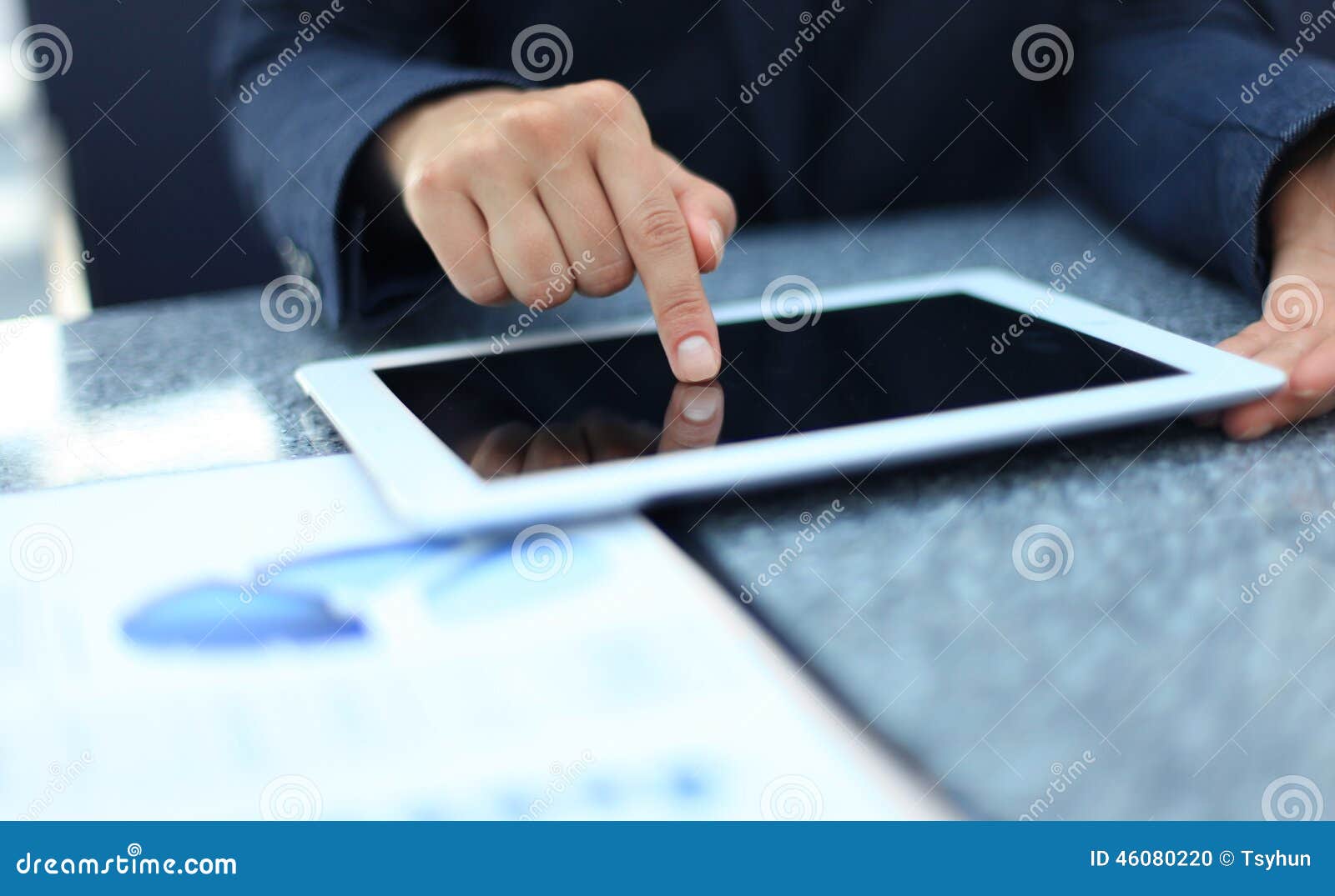 Business Woman Working with a Digital Tablet Stock Photo - Image of ...