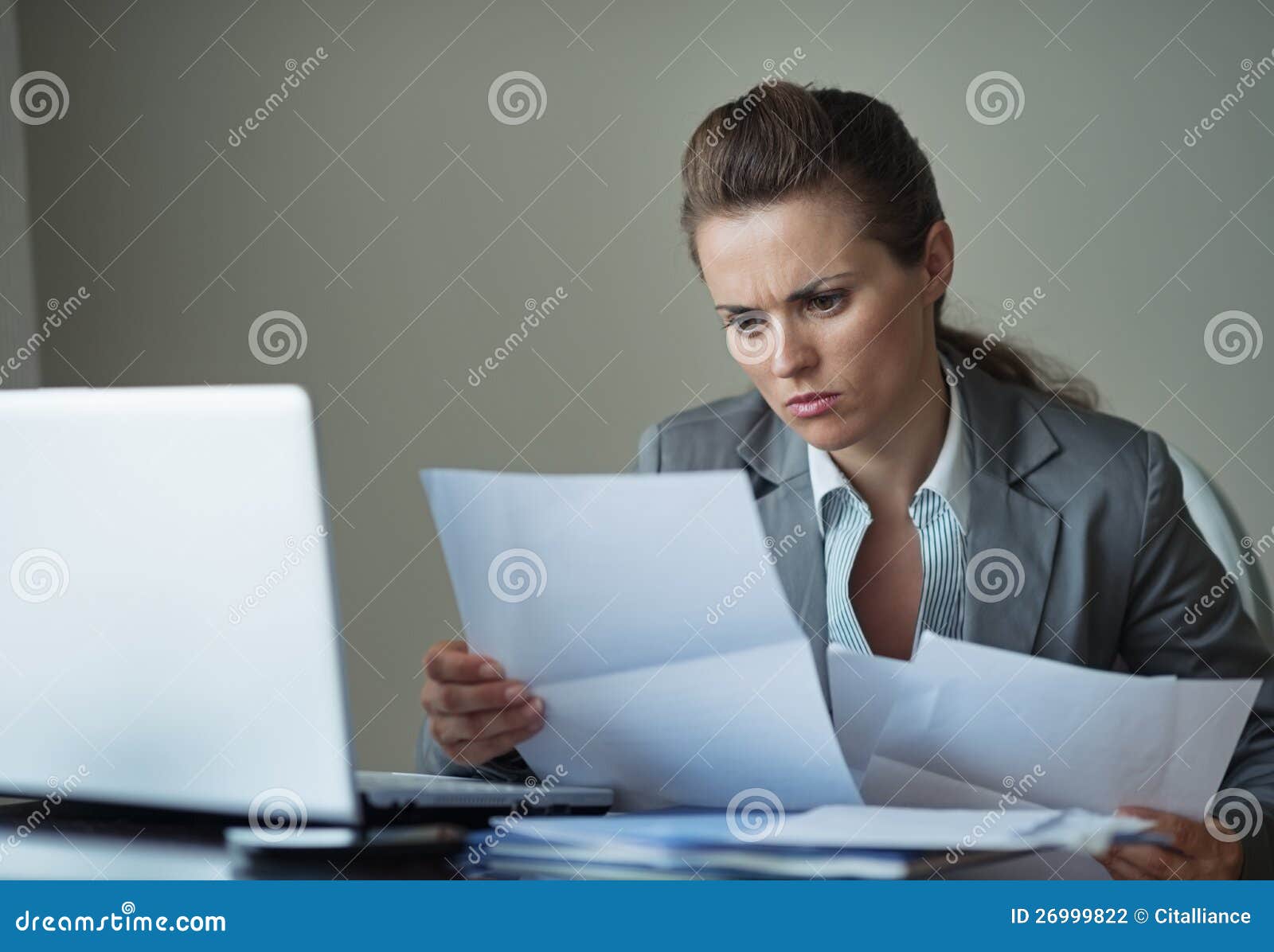 Business Woman Working with Documents Stock Photo - Image of hotel ...