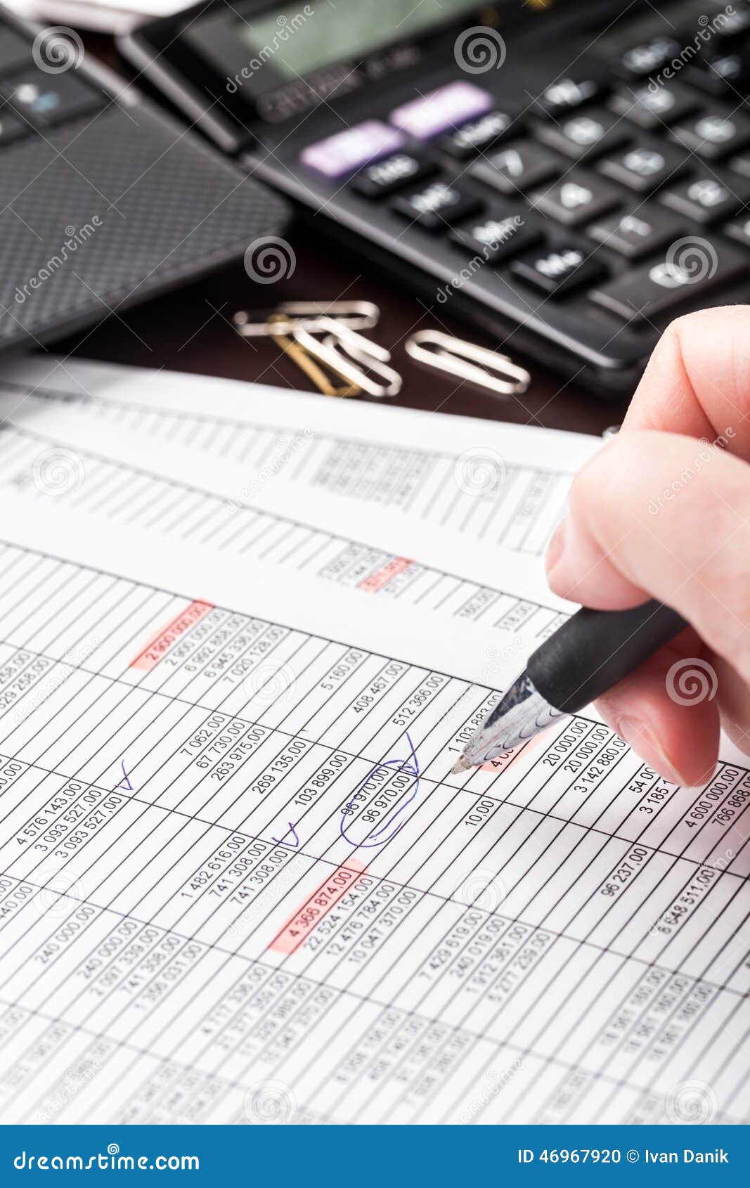 Business Woman Working with Documents in Office Stock Photo - Image of ...