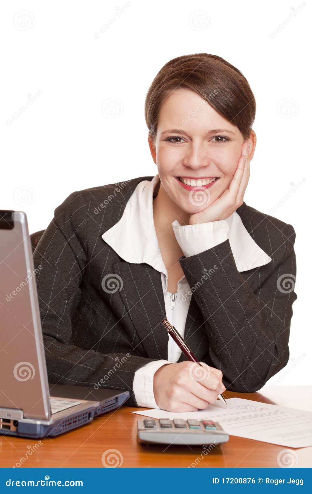 Business Woman Working Happy in Office Stock Photo - Image of happy ...