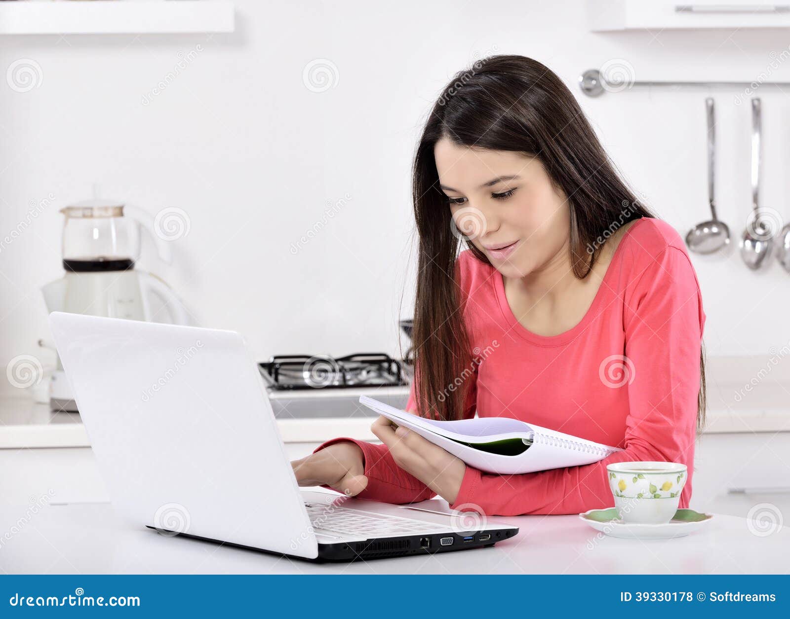 Business Woman Working at Home Stock Photo - Image of homework ...