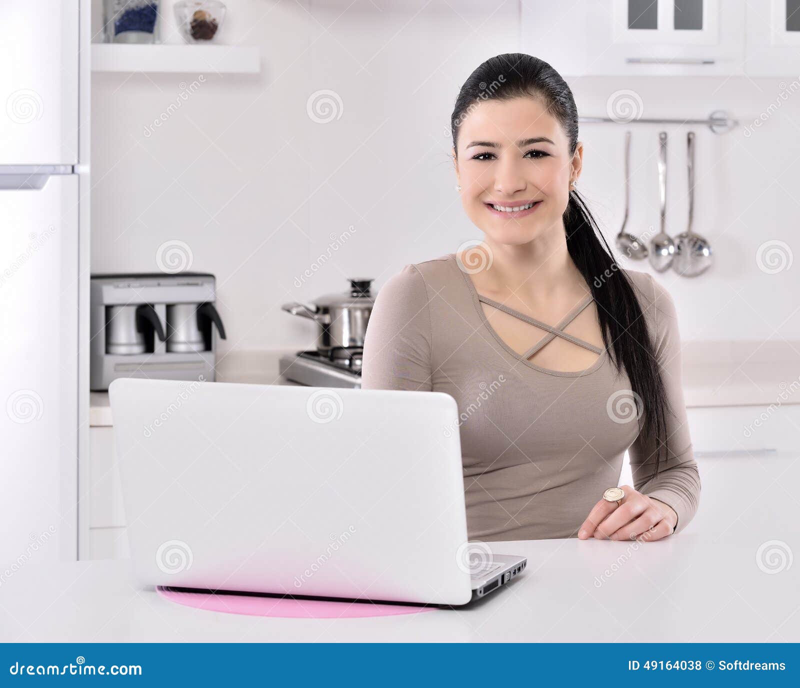 Business Woman Working at Home Stock Photo - Image of happy, friendly ...