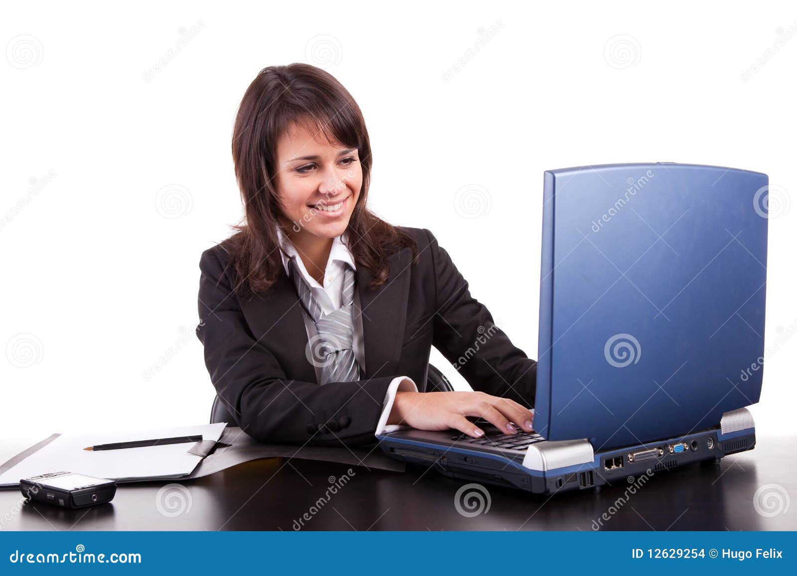 Business Woman Working with Laptop Stock Photo - Image of beautiful ...
