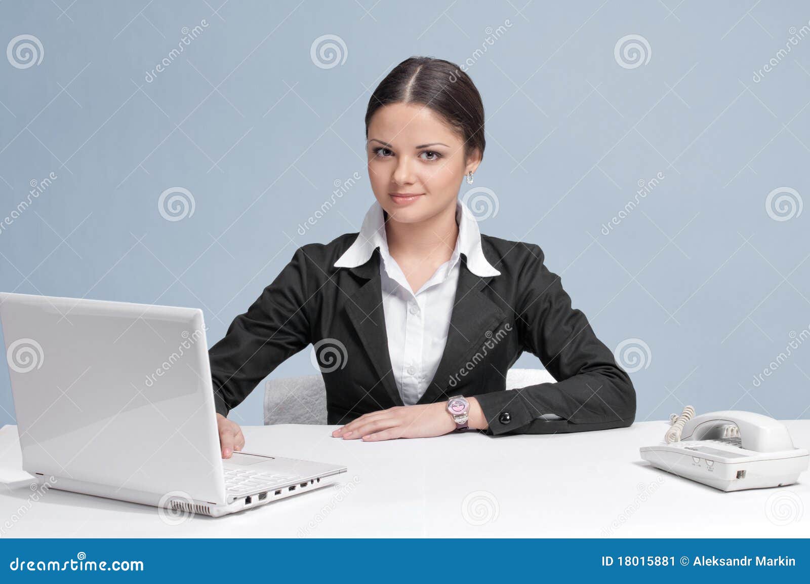 Business Woman Working in Office Stock Image - Image of communicate ...