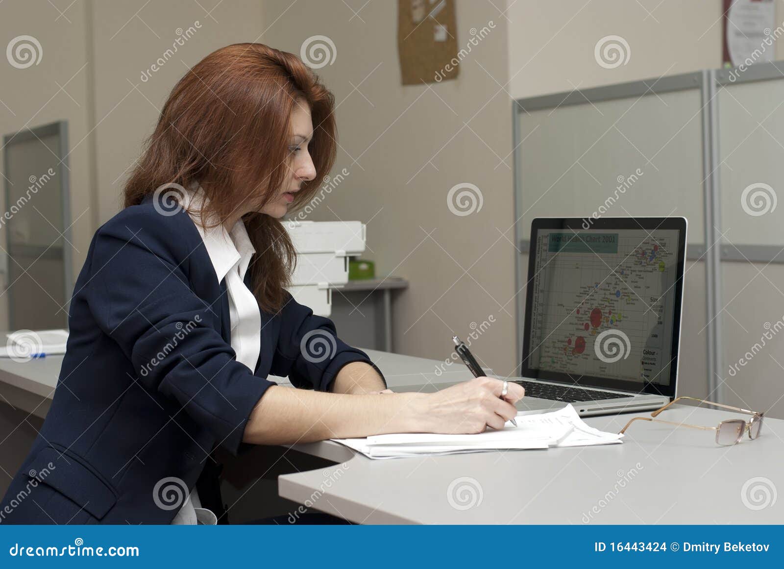 Business woman writing stock photo. Image of notebook - 16443424