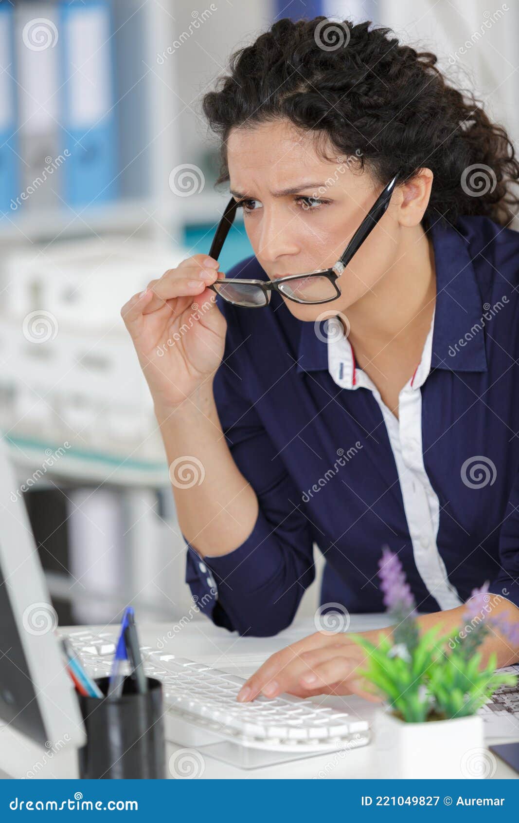 Business Woman Writing on Computer Stock Image - Image of cyberspace ...