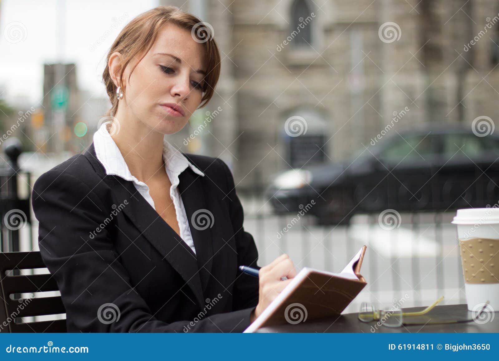 Business Woman Writing in Her Journal Stock Image - Image of manager ...