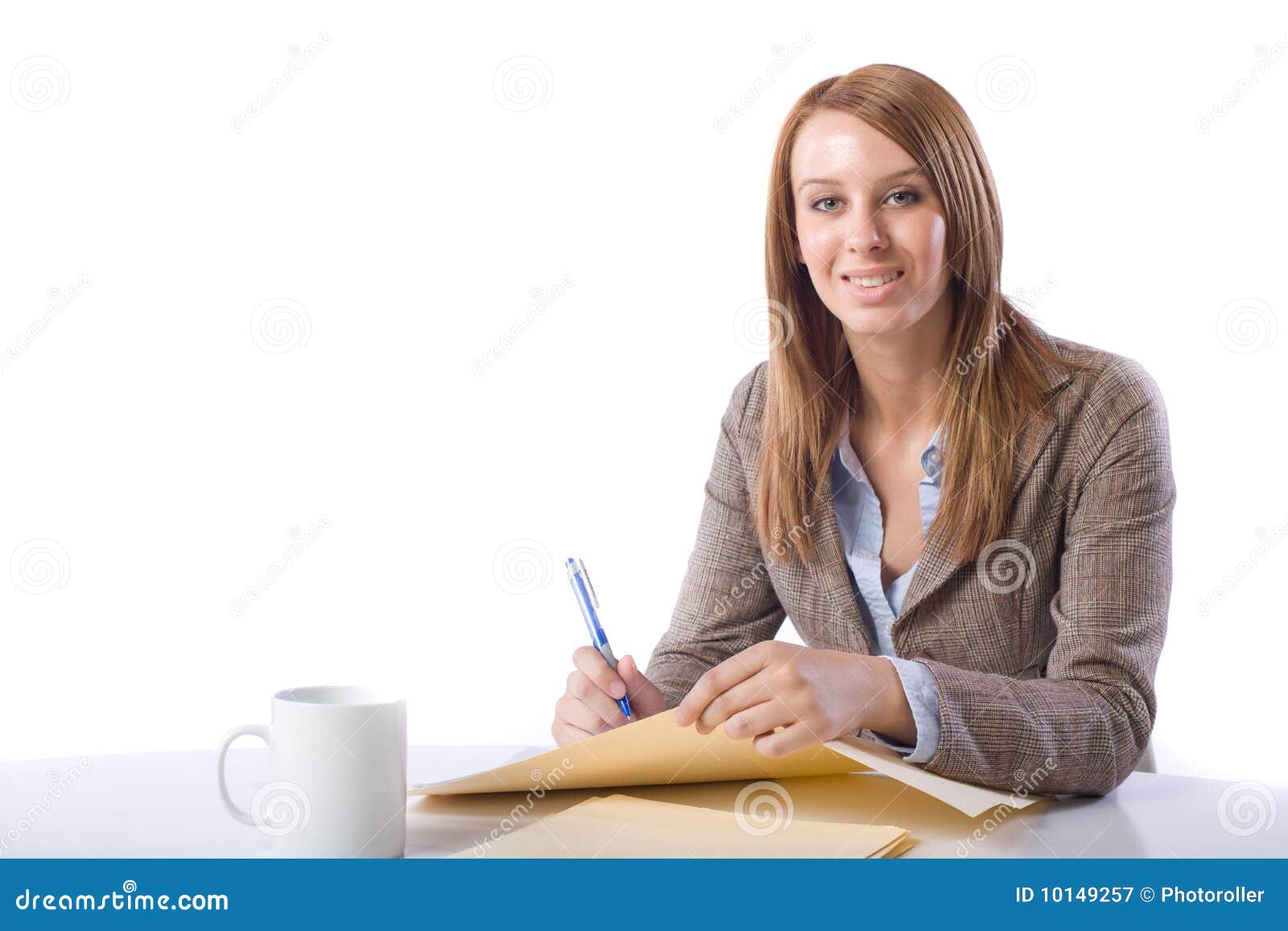 Business Woman Writing Notes At Desk Royalty Free Stock Photography ...