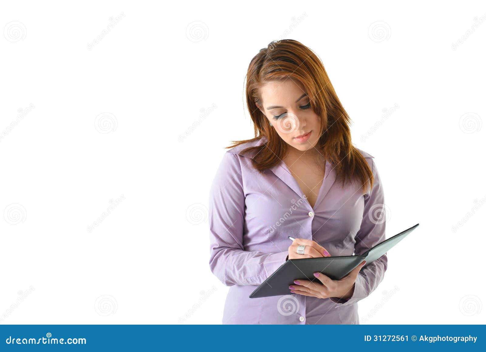 Business Woman Writing Notes Stock Image - Image of hand, executive ...