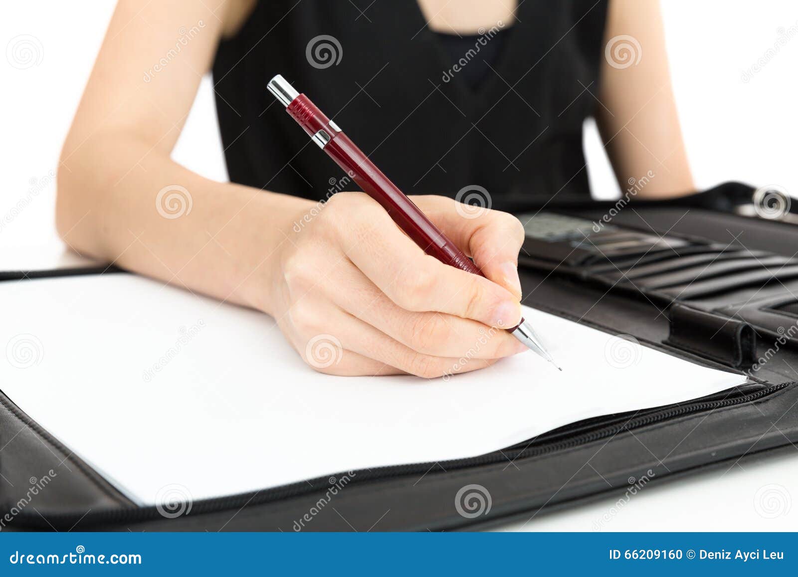 Business Woman Writing on a Paper Stock Photo - Image of office ...