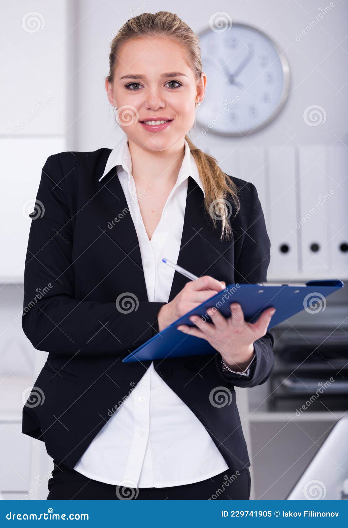 Business Woman Writing Tasks Stock Image - Image of positivity ...