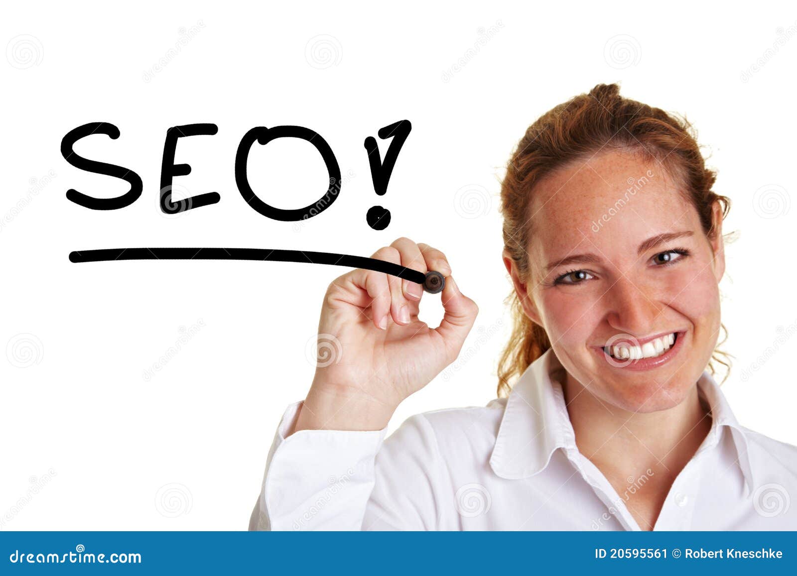 Business Woman Writing the Word SEO Stock Image - Image of consultant ...