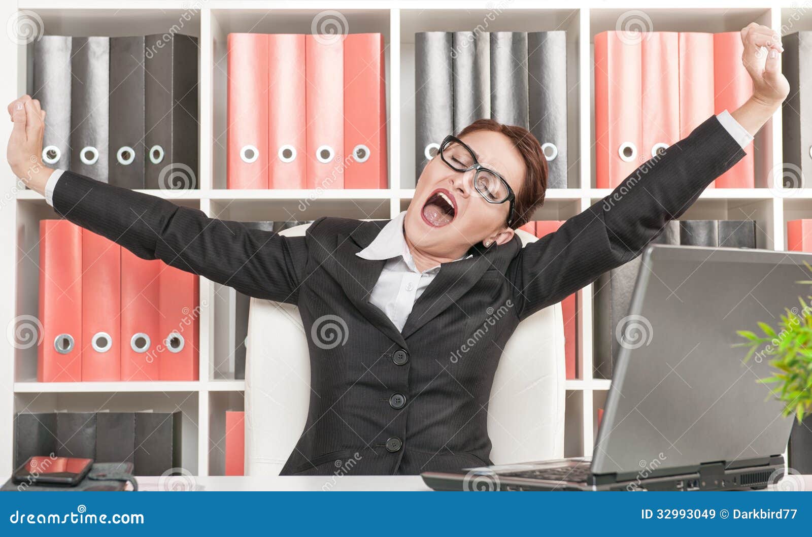 Business woman yawning stock image. Image of mouth, adult - 32993049