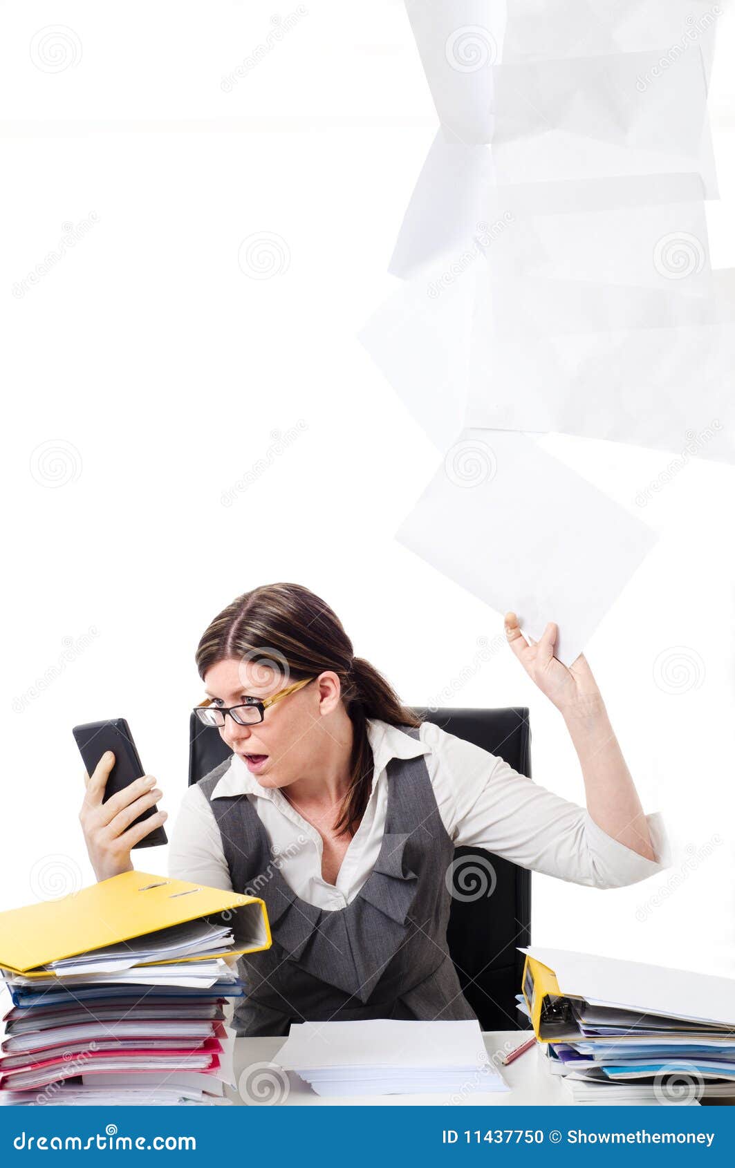 Business women at desk stock photo. Image of isolated - 11437750