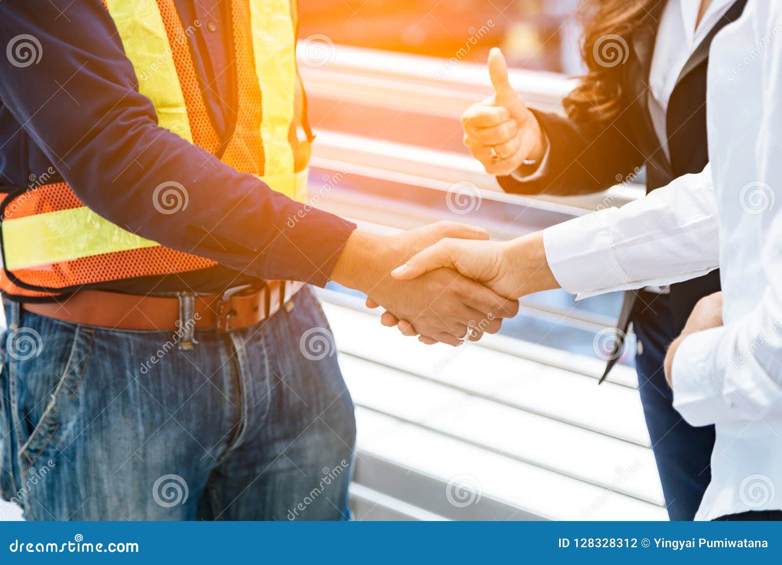 Business Women and Engineer Handshake.success Business Stock Photo ...