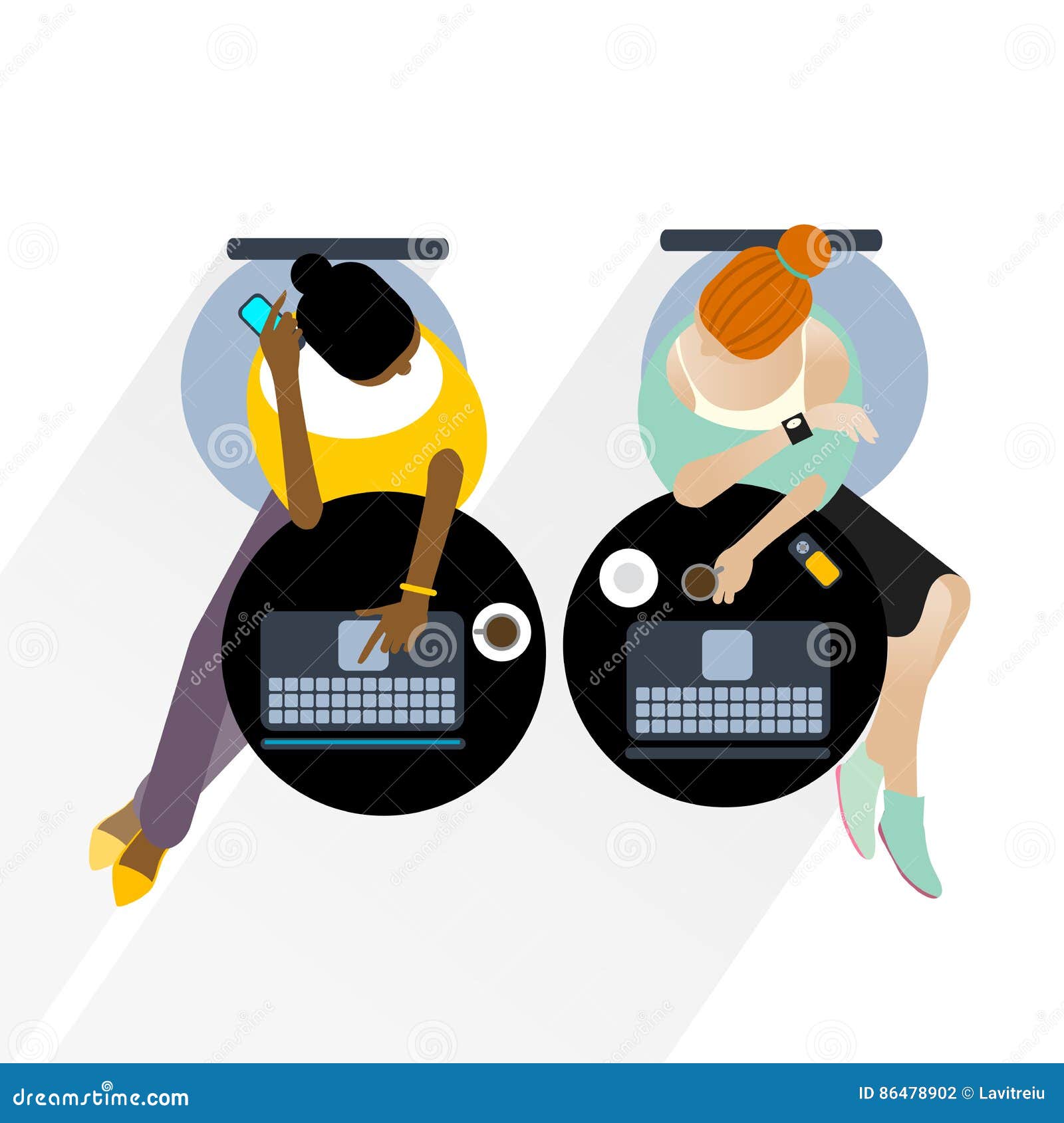 Business Women with Laptop Computers Stock Vector - Illustration of ...