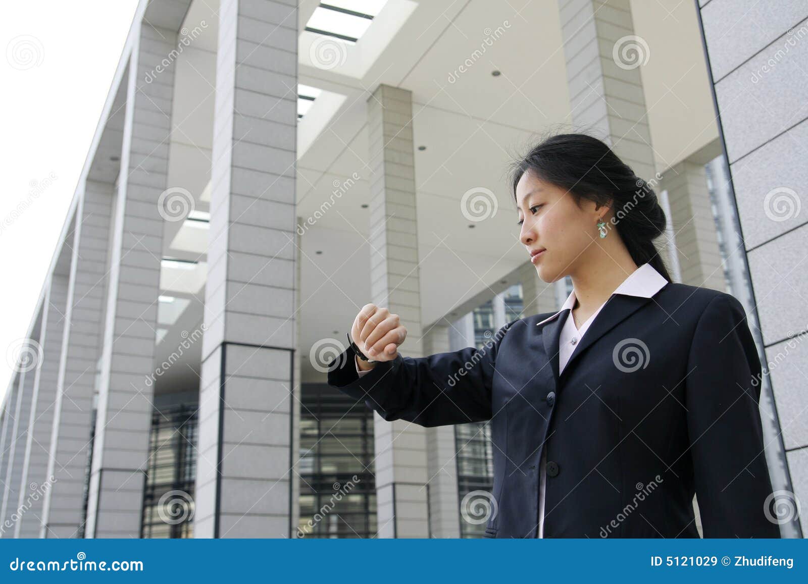 Business Women Look at Her Watch Stock Image - Image of east, business ...