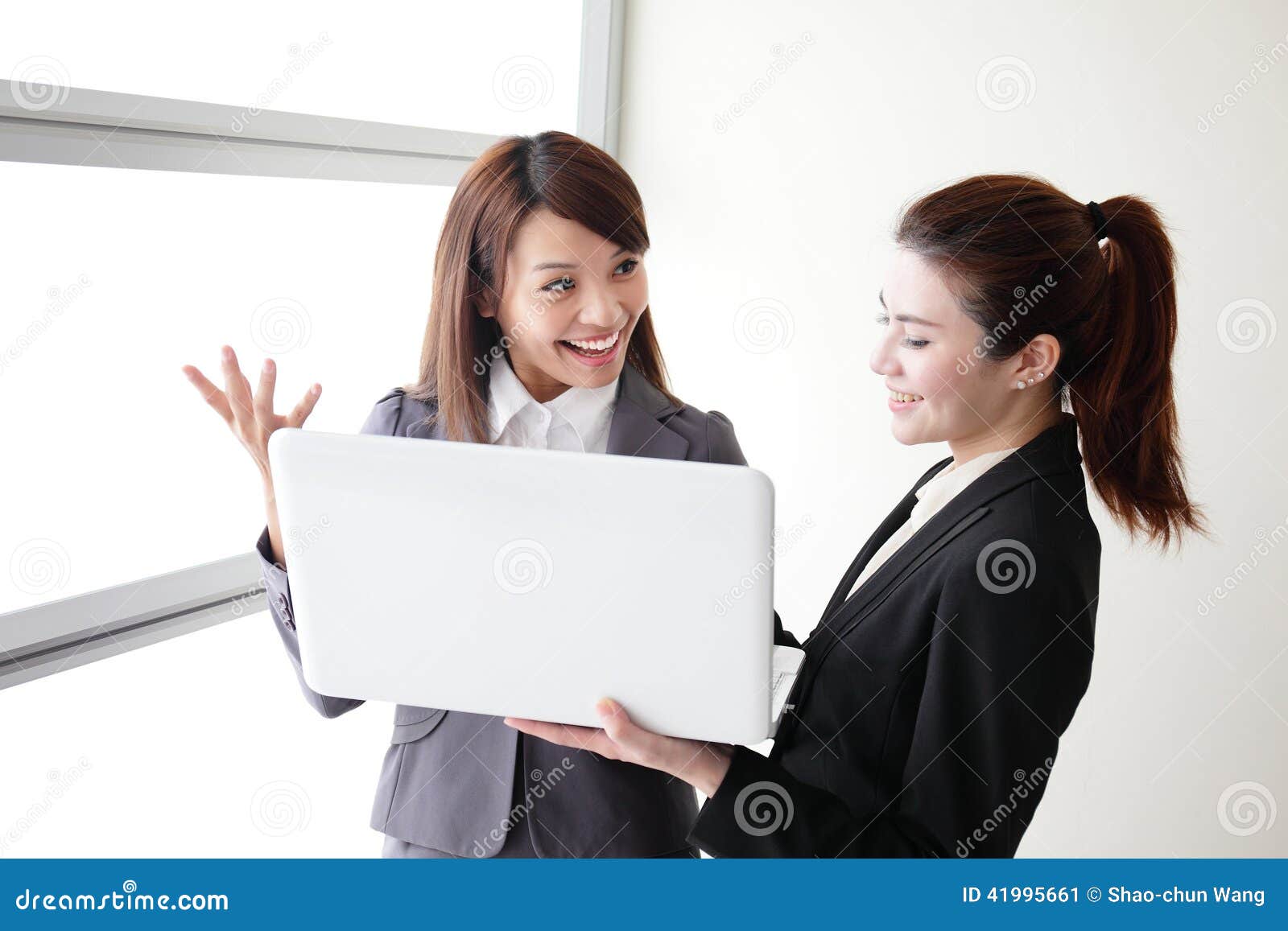 Business Women Look and Smile Conversation Stock Image - Image of ...
