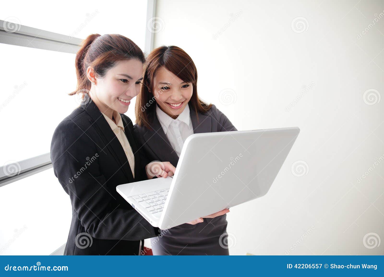 Business Women Look and Smile Conversation Stock Image - Image of ...