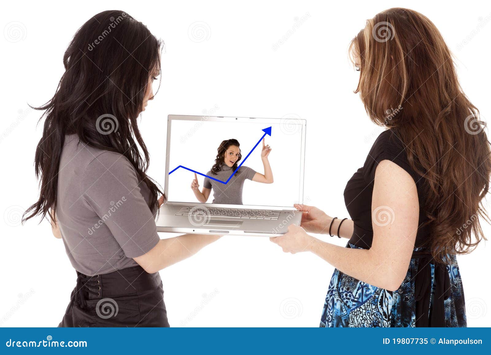 Business Women Looking at Computer Stock Image - Image of expression ...
