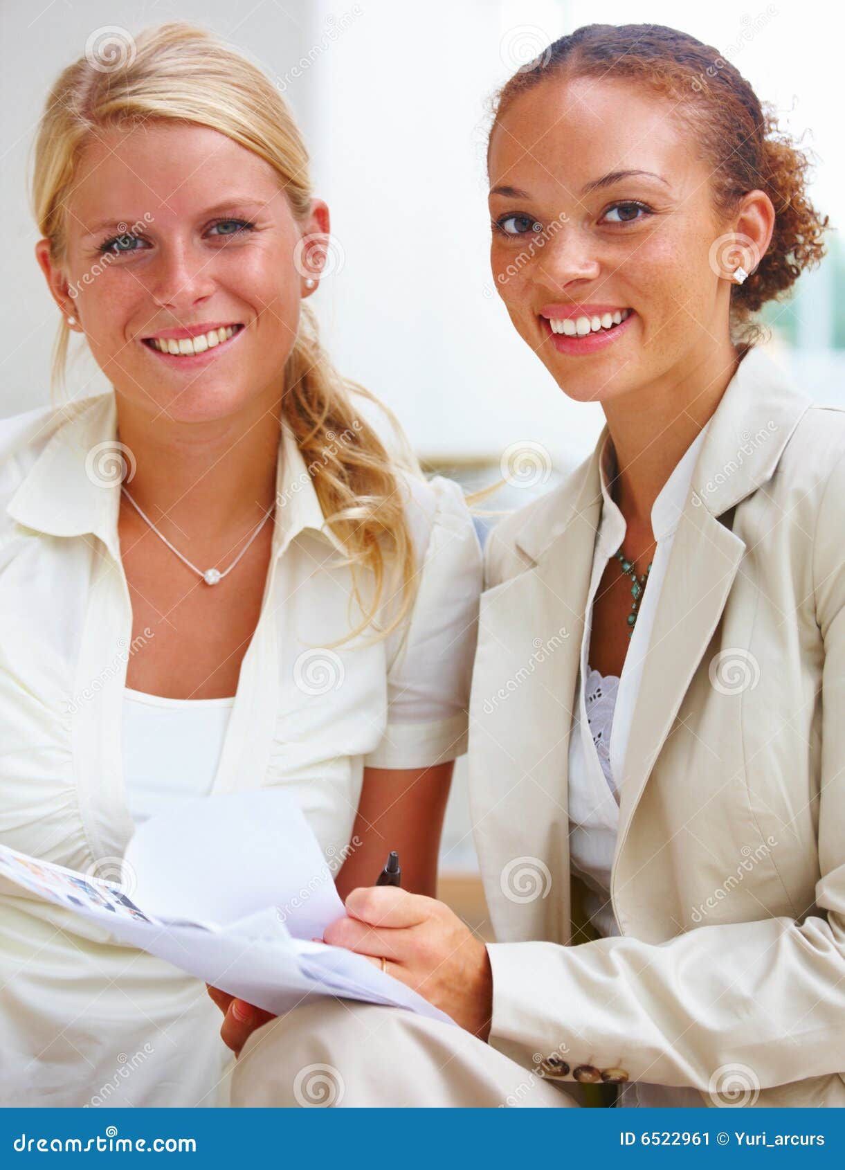 Business Women Looking Over a Document Stock Image - Image of business ...