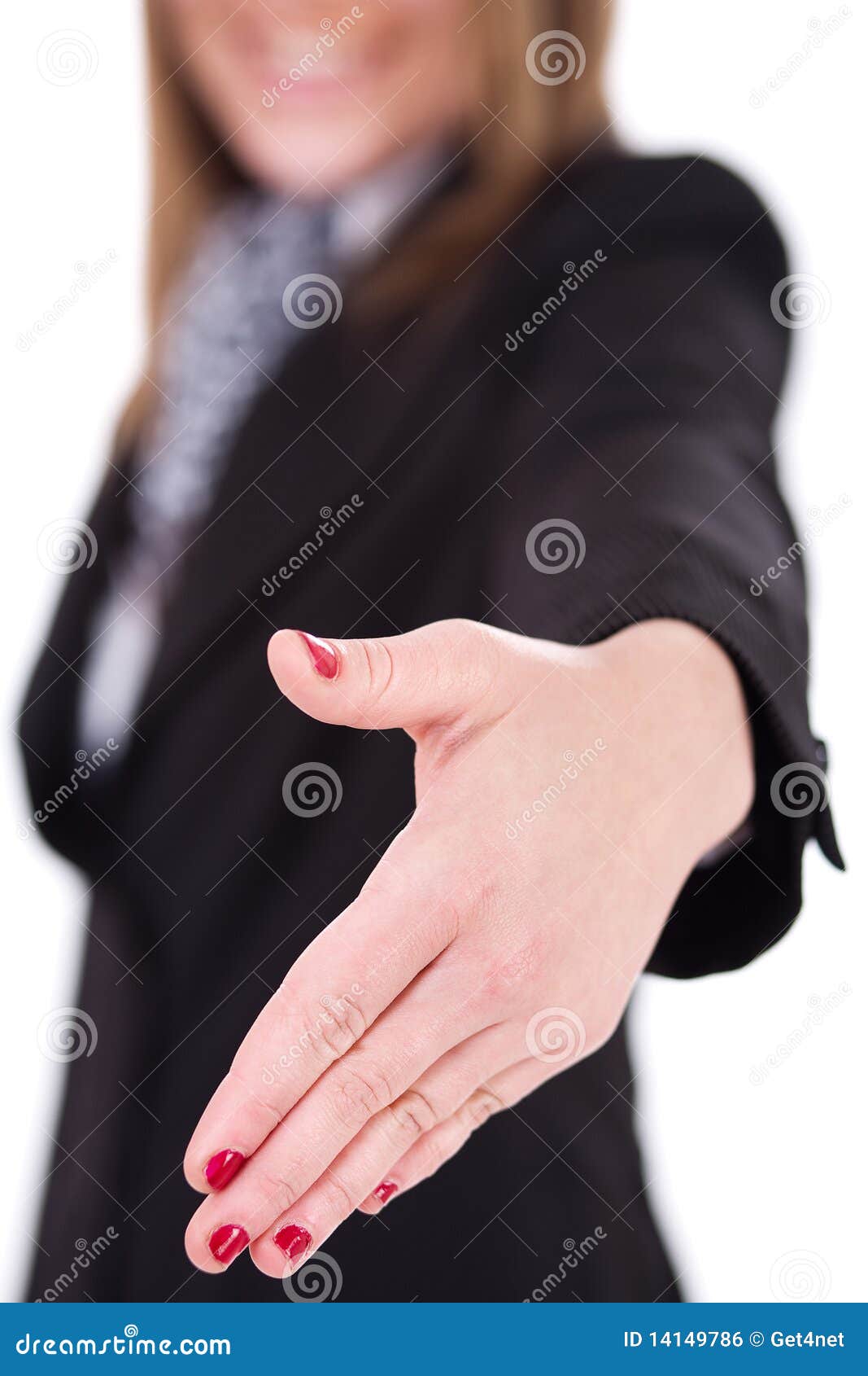 Business Women Offering a Hand Shake Stock Photo - Image of cheerful ...