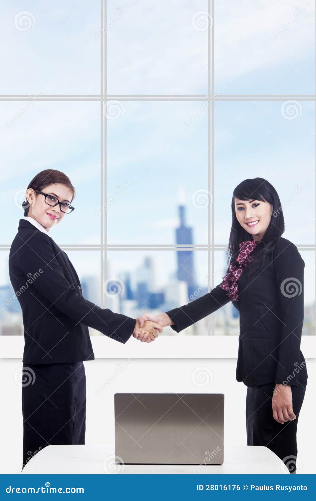 Business Women Partnership with Laptop in Office Stock Photo - Image of ...
