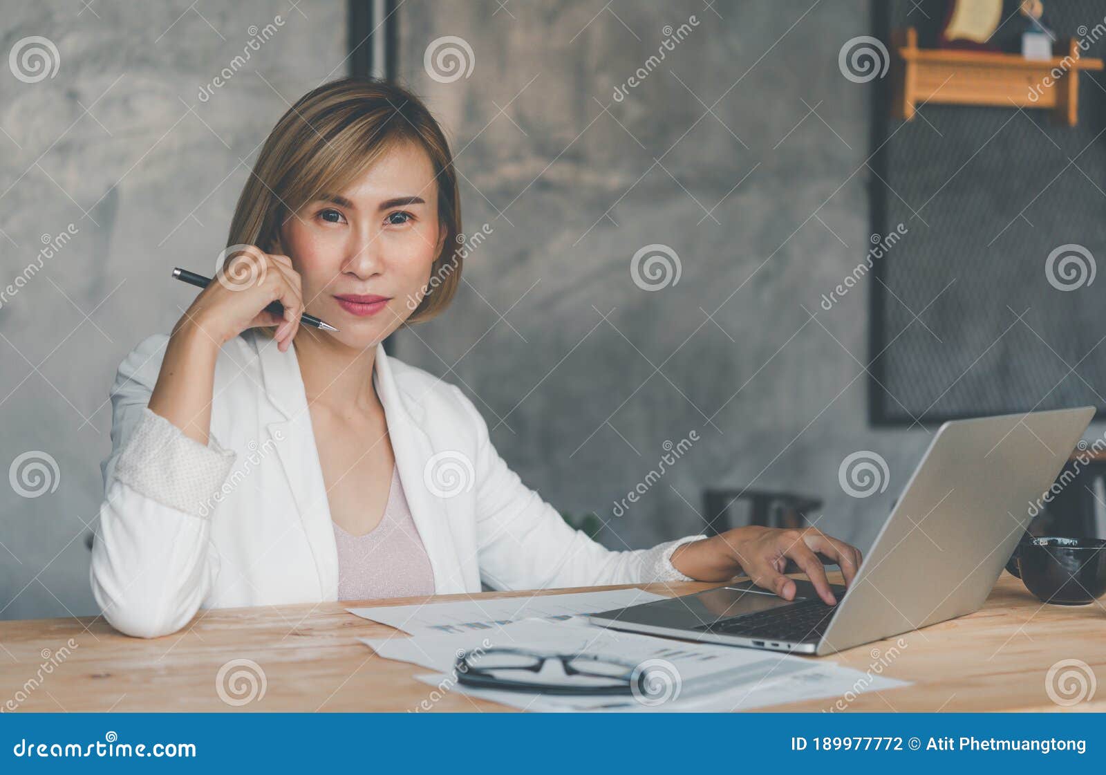 Business Women Posing for Work in the Office Stock Photo - Image of ...