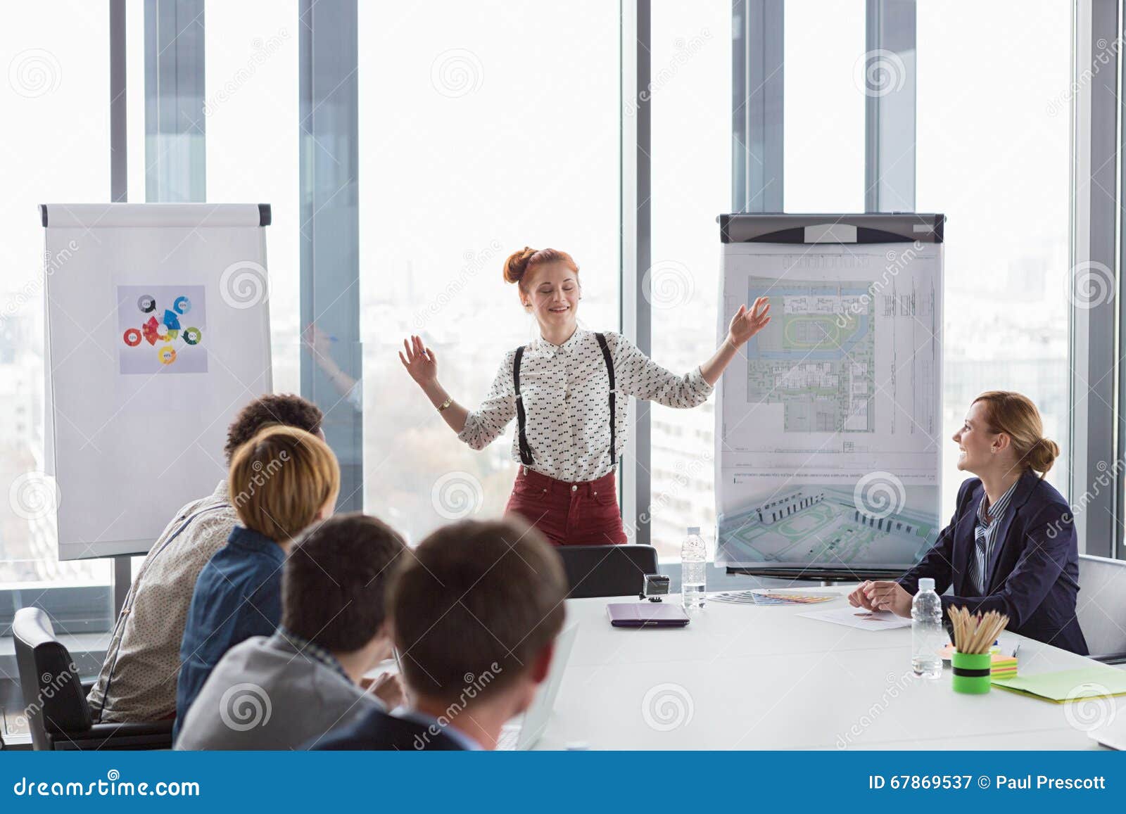 Business Women Presenting Project at Meeting Stock Image - Image of ...