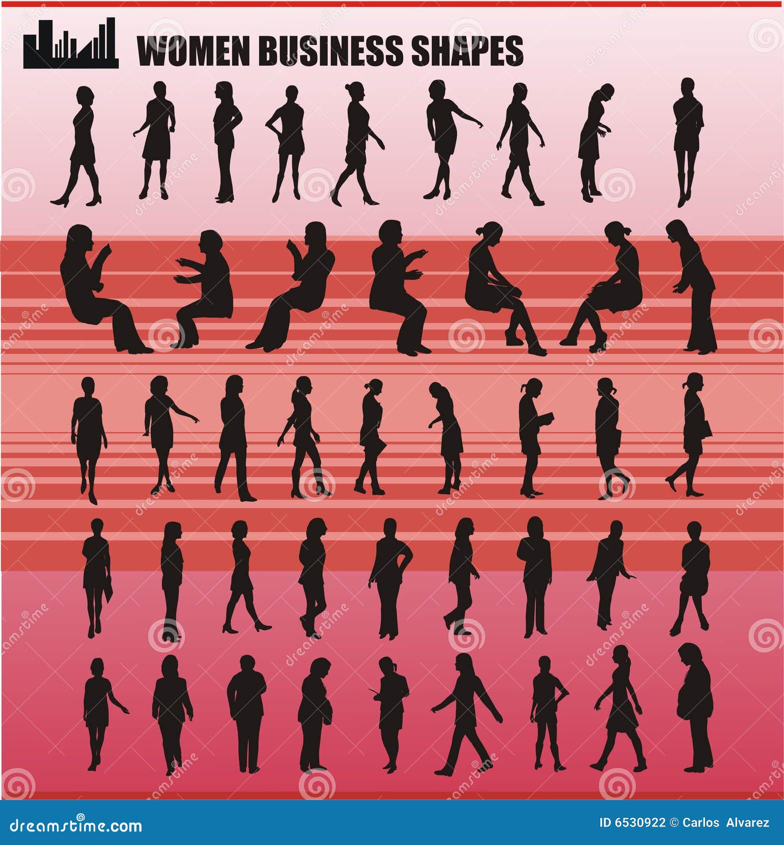 Business Women Shapes Vector Stock Vector - Illustration of movement ...