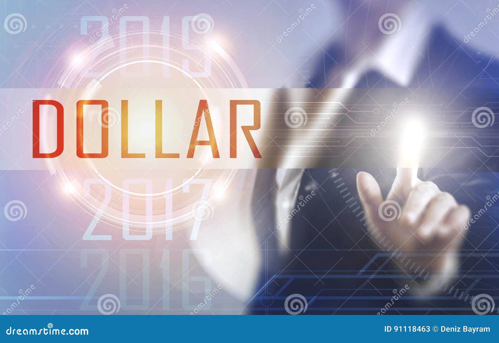 Business Women Touching the Dollar Screen Stock Illustration ...