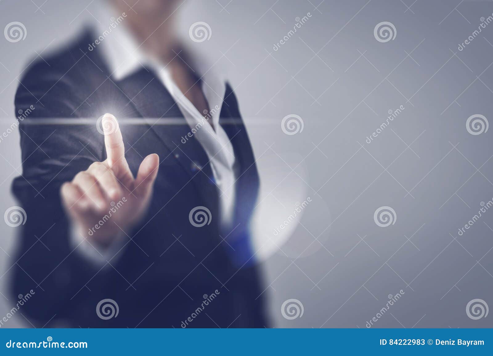 Business Women Touching the Screen Stock Image - Image of finger ...