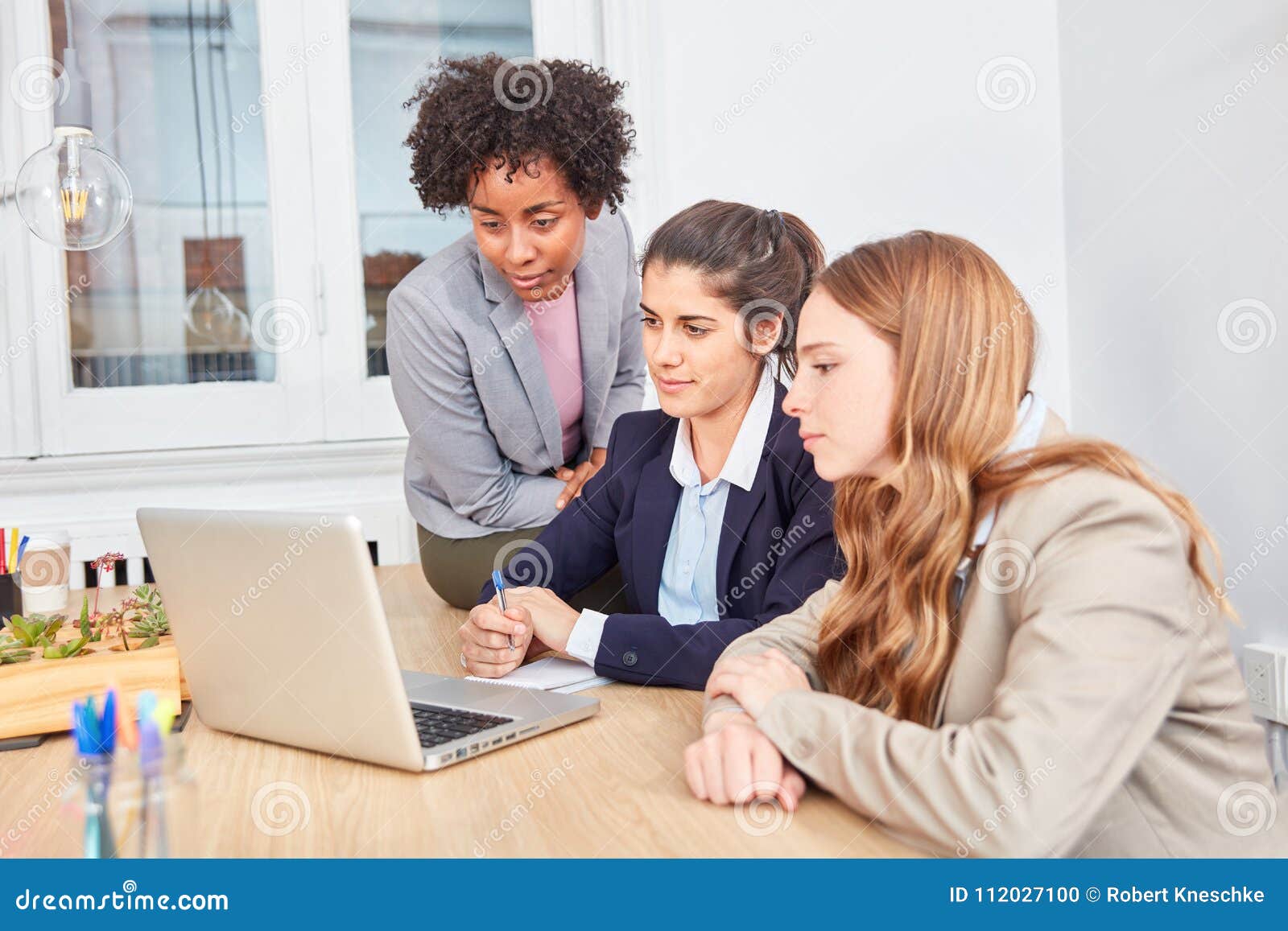 Business Women in a Training on Laptop Stock Photo - Image of advice ...