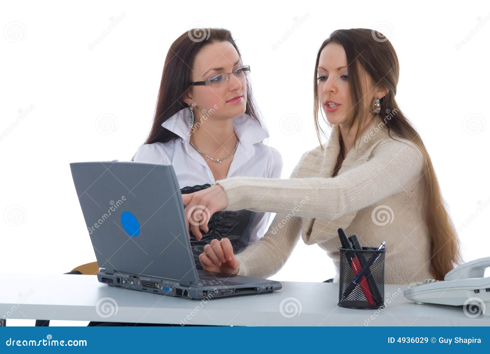 Business Women Work with Laptop Stock Image - Image of occupation ...